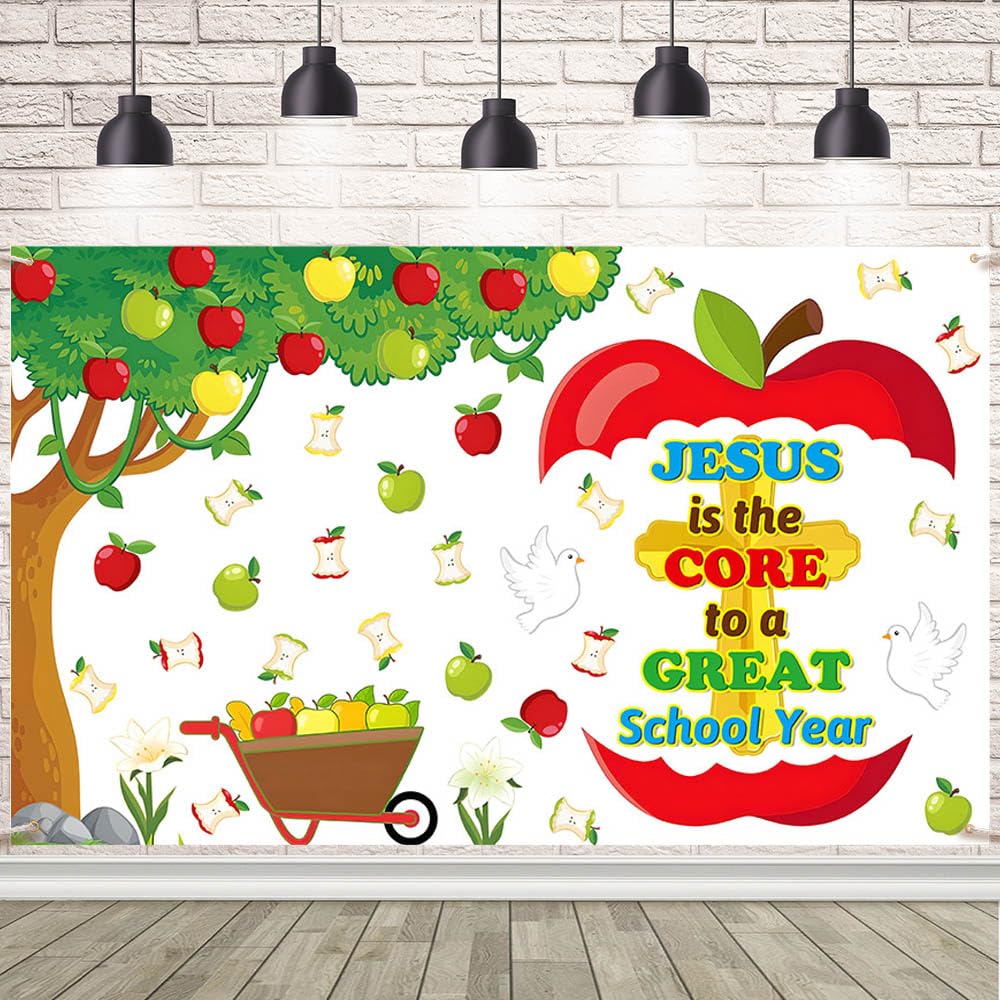 AIBIIN 7x5ft Jesus is The Core to a Great School Year Banner Jesus ...