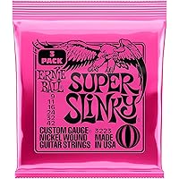 Amazon.com: Ernie Ball Super Slinky Nickel Wound Electric Guitar Strings 3 Pack - 9-42 Gauge ...