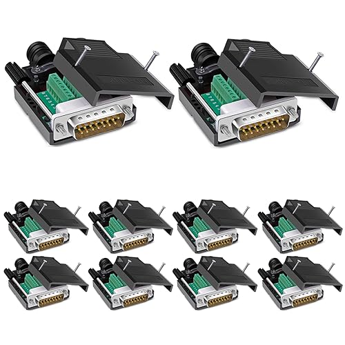 ANMBEST 10PCS DB15 Solderless Connector, RS232 D-SUB Serial to 15-pin ...