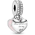 Amazon.com: Pandora Jewelry Mother and Daughter Hearts Dangle Cubic ...