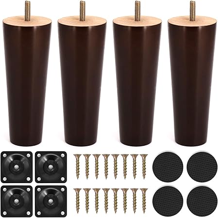 Sofa Legs, 6 Inch Wooden Furniture Legs, with Mid-Century Modern Style ...