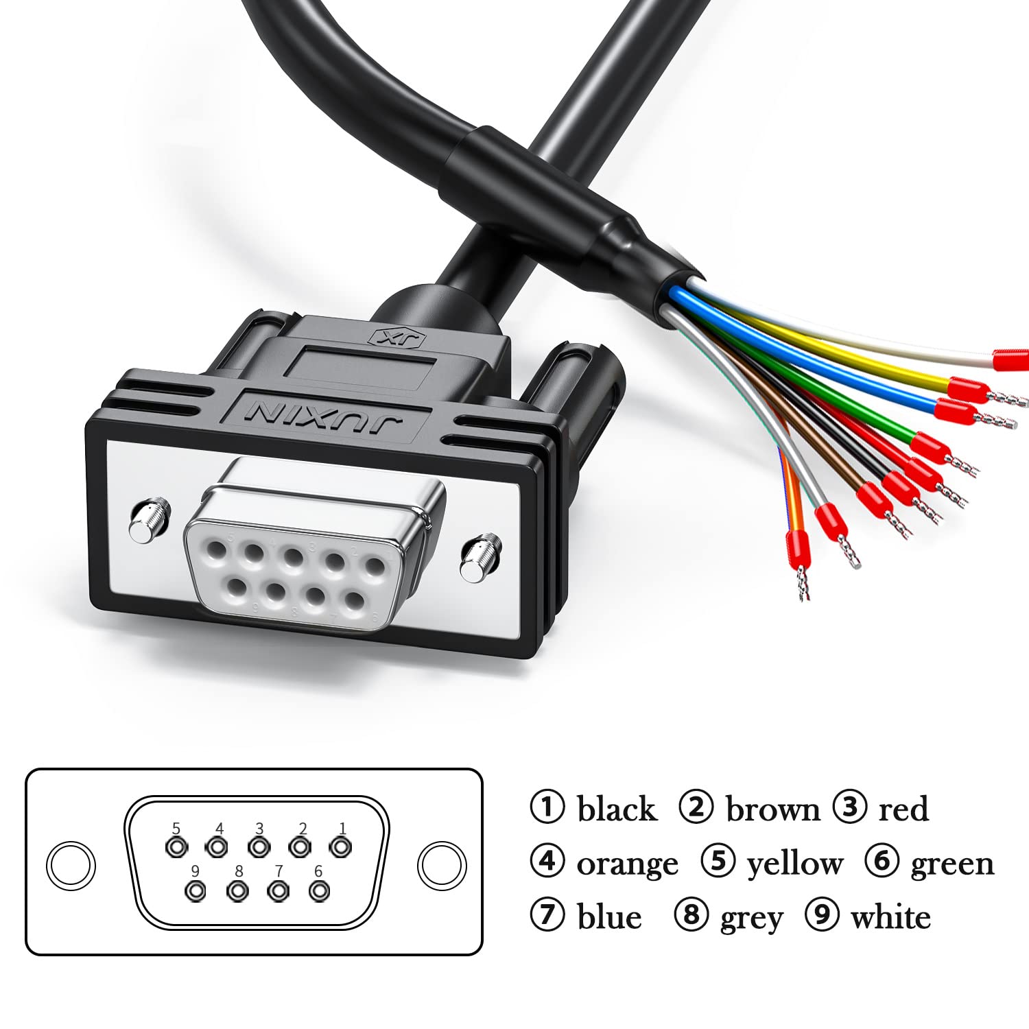 Mua DB9 Connector RS232 Serial Cable,DB9 Female to Bare Wire,D-SUB 9 ...