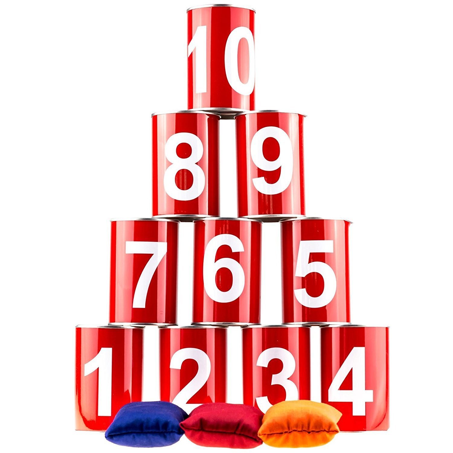 GWUK Premium Tin Can Knock Down Game Traditional Family Hit the Can Set ...