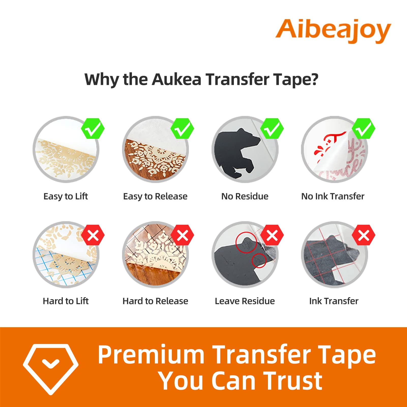 Mua Aibeajoy Transfer Tape for Vinyl 6inch x 100 ft Paper Transfer Tape ...