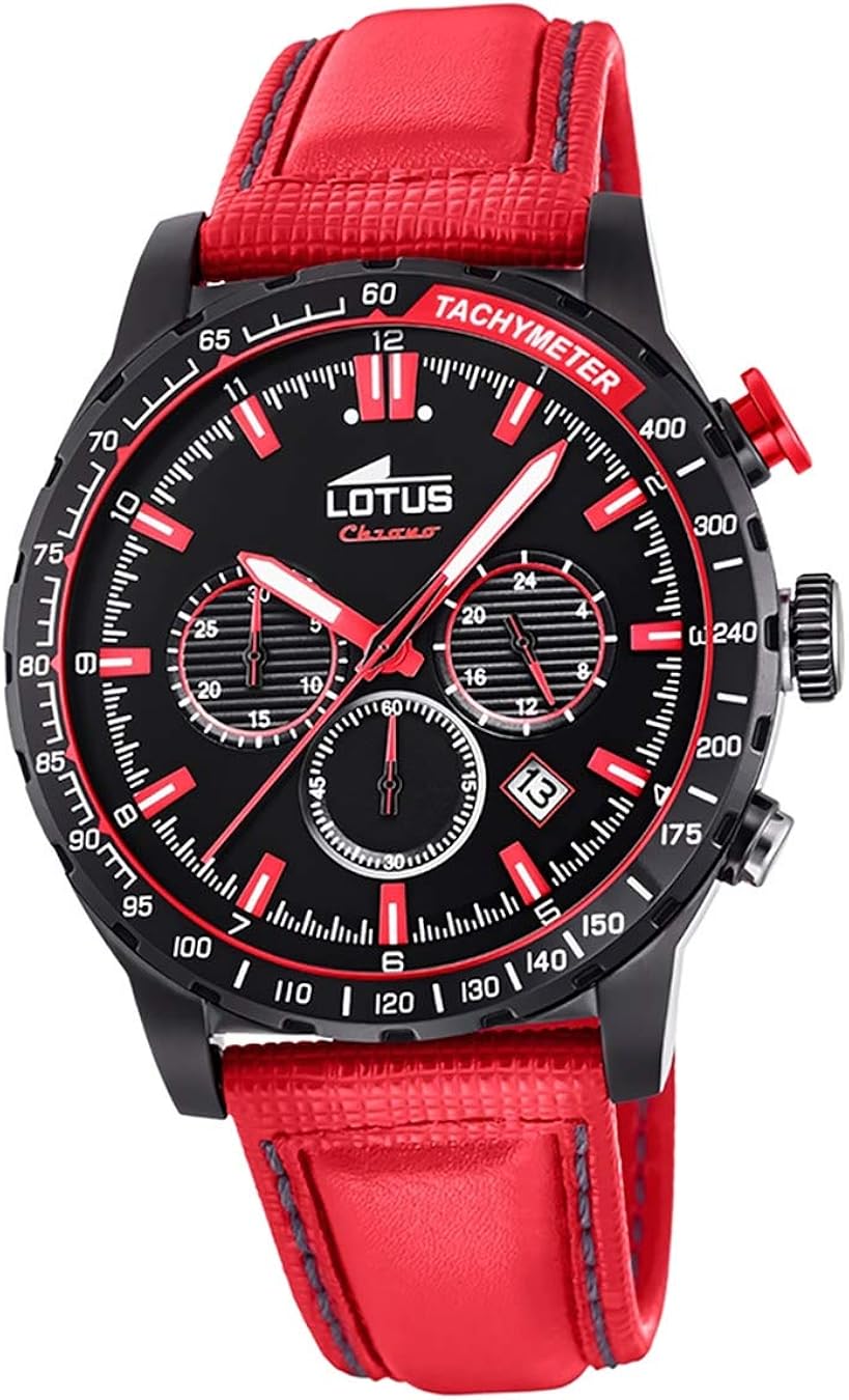 Lotus Mens Chronograph Quartz Watch with Leather Strap 18588/3 : Amazon ...