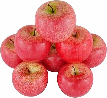 8Pcs Simulation Artificial Lifelike Fake Red Apple Set Fake Fruit for ...