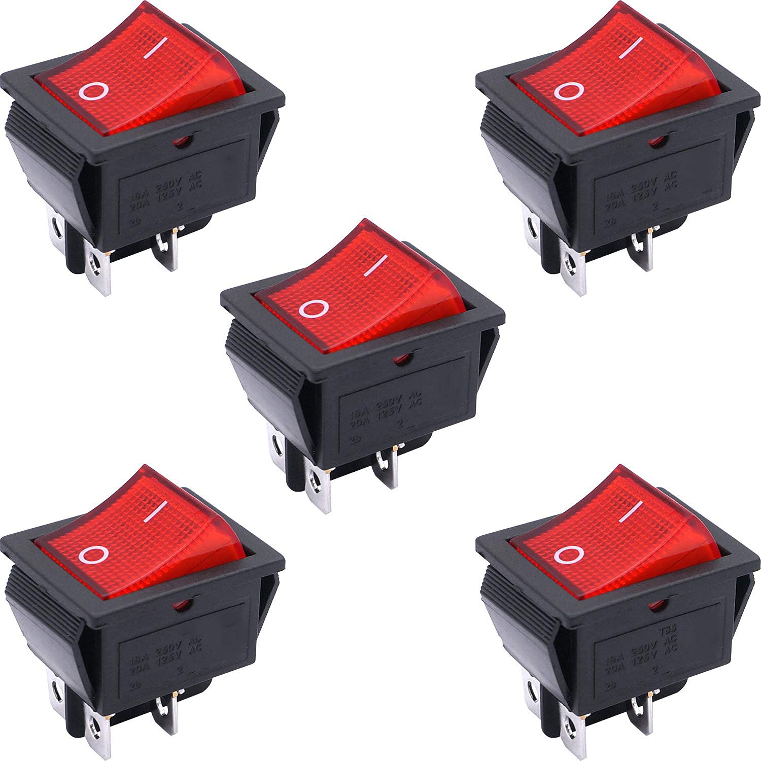 Mua Taiss 5Pcs Rocker Switch DPST ON/Off 4 Pin 2 Position Rocker ...