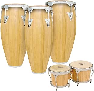 Amazon.com: LP Classic II 3-Piece Conga Set with Bongos Chrome Hardware ...