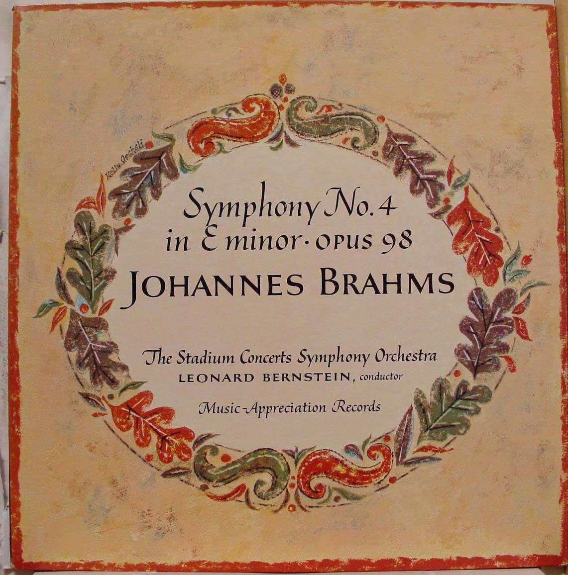Bernstein - BERNSTEIN BRAHMS SYMPHONY NO. 4 E MINOR vinyl record ...