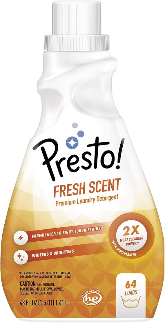 Amazon.com: Amazon Brand- Presto! Concentrated Liquid Laundry Detergent ...