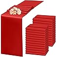 Amazon.com: 24 Pack Red Table Runners 12x72 Inch Red Table Runner Red ...