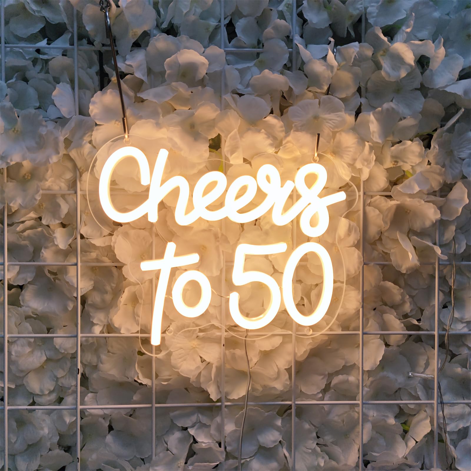 Cheers to 50 Years Neon Sign 50th Anniversary Decorations, LED Lights ...
