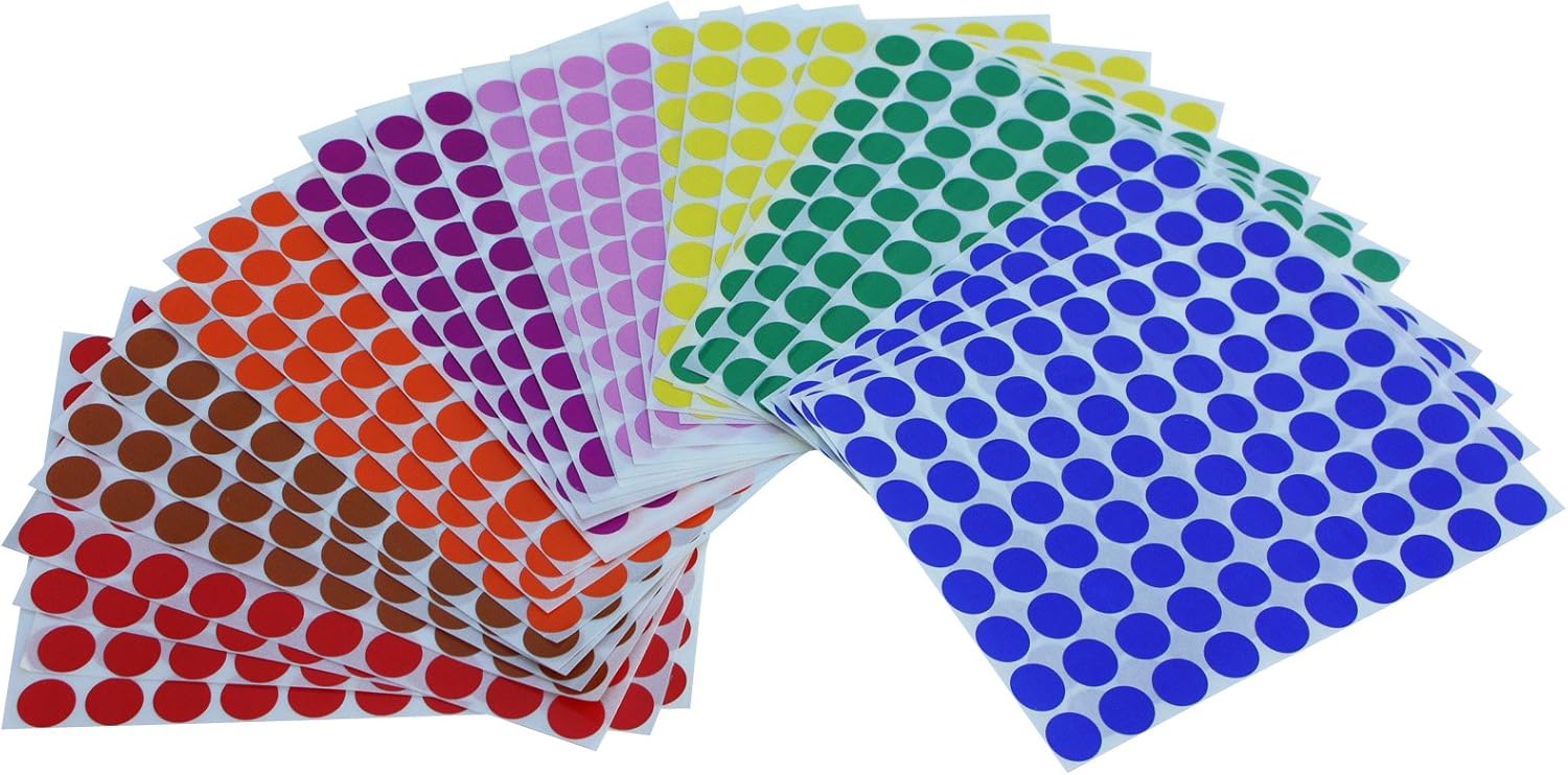 Royal Green Kids Crafts Stickers Colorful 1.3CM Dots Labels for ...