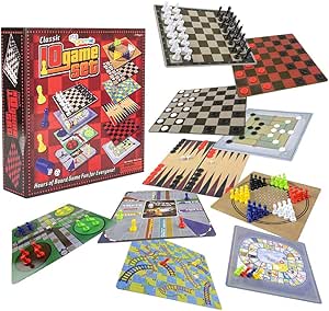 Amazon.com: Gamie 10 in 1 Board Game Set, Travel-Friendly Family Board ...