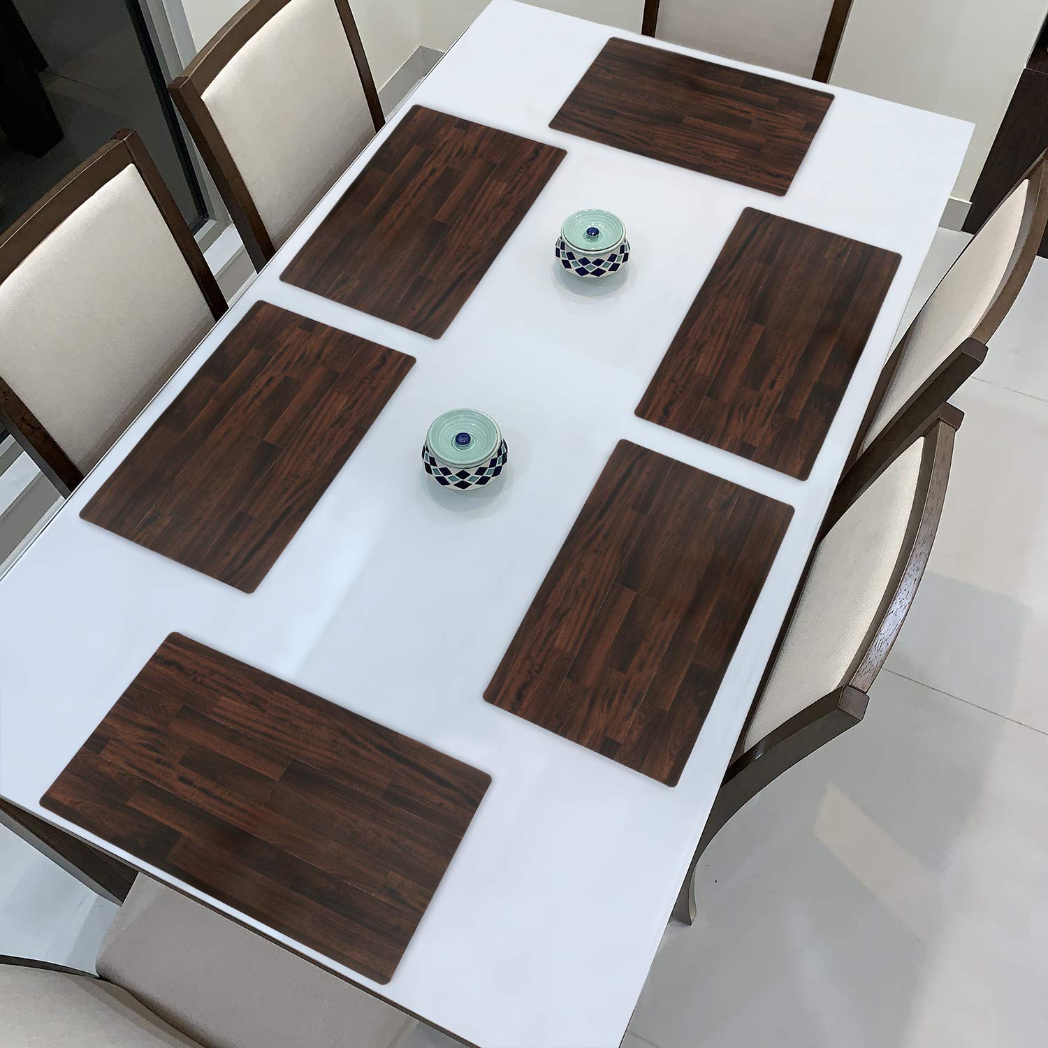 Buy Samaaya Table Mat for Dining PP Plastic Heat Resistance Set of 6 ...