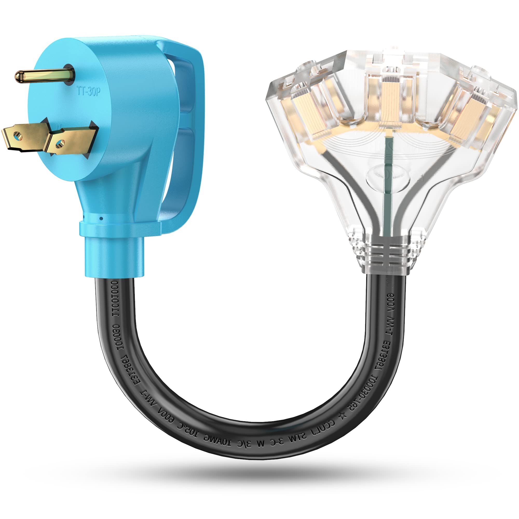 CircleCord 30 Amp to 110V RV/Generator Distribution Adapter Cord, NEMA ...