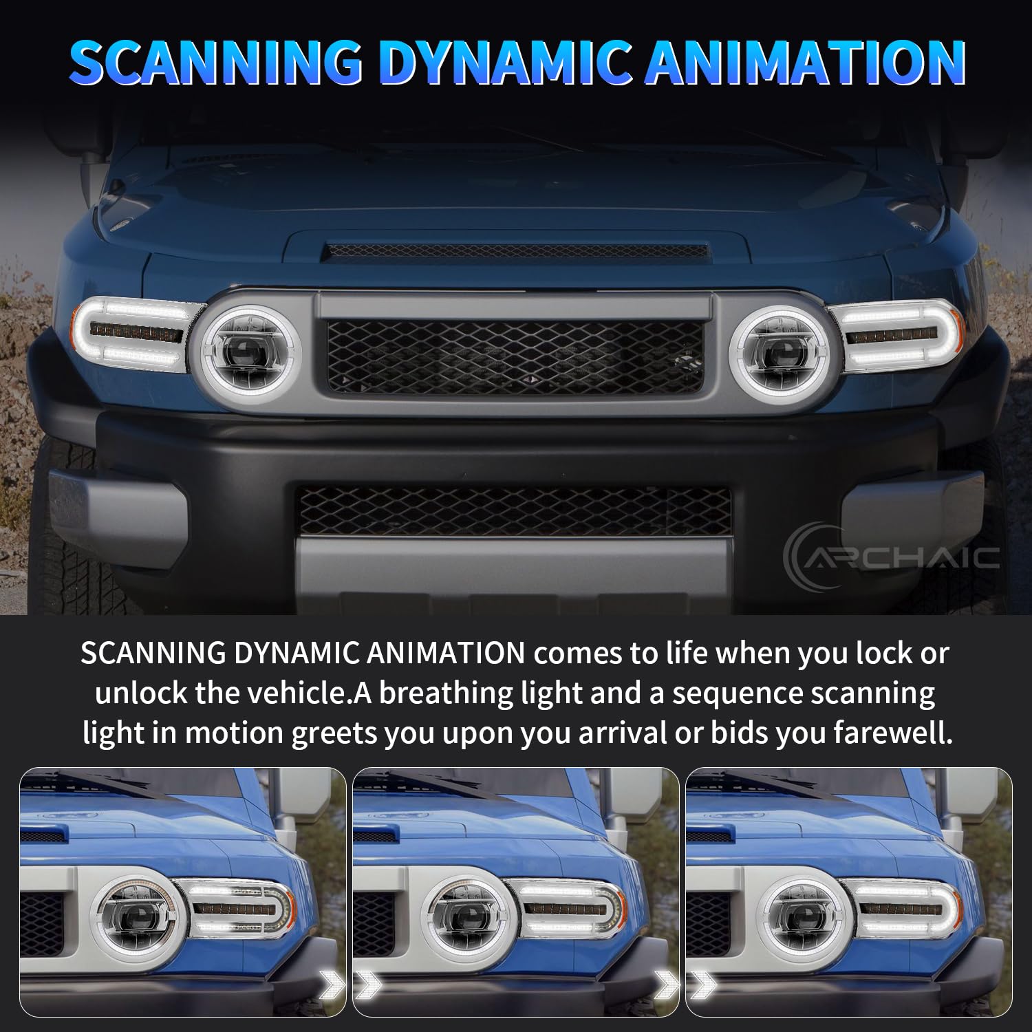 Mua Archaic LED Headlights Assembly for 2007-2021 Toyota FJ Cruiser ...