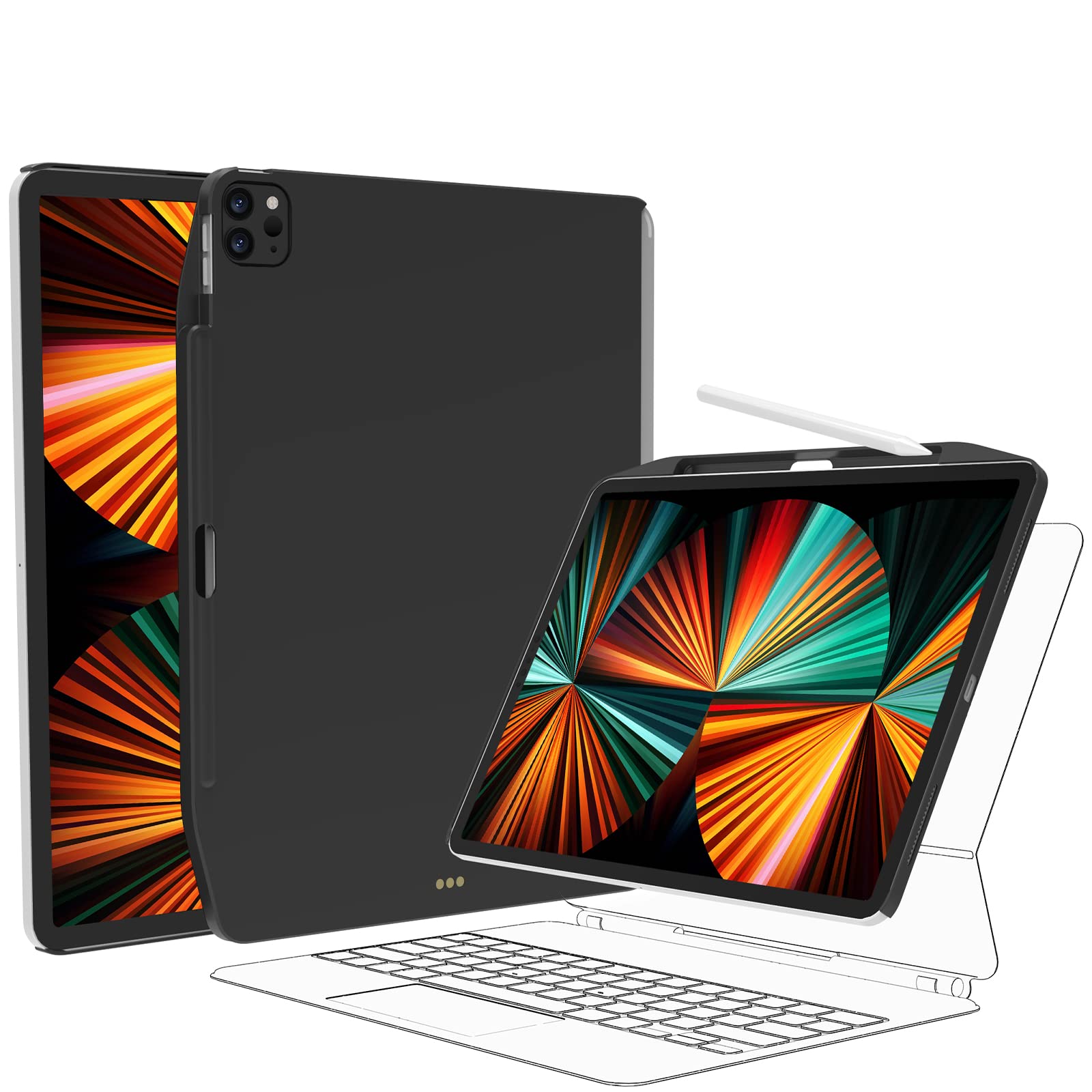 SwitchEasy CoverBuddy Case for iPad Pro 12.9" Compatible with Magic Keyboard & Smart Keyboard ...