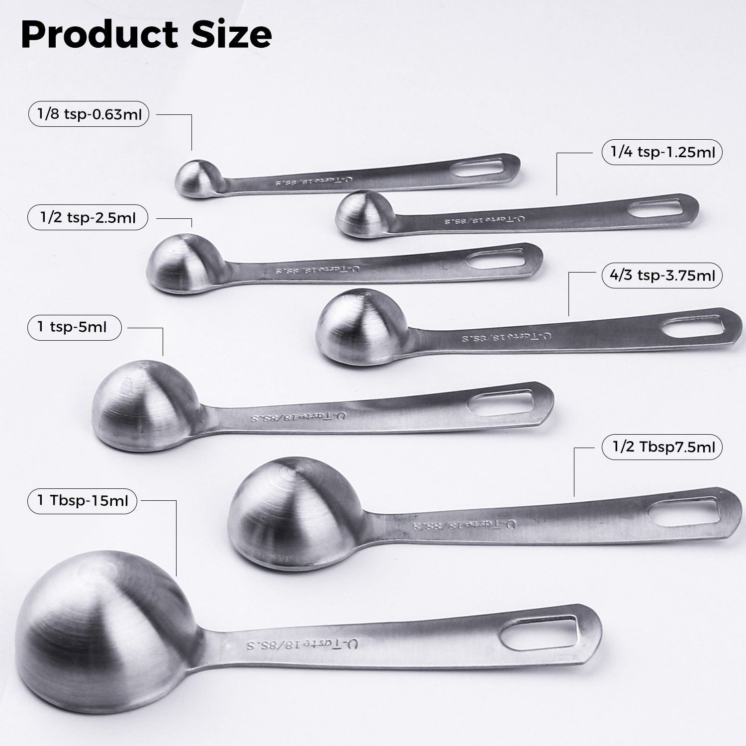 Measuring Spoons U Taste 18 8 Stainless Steel Measuring Spoons Set Of