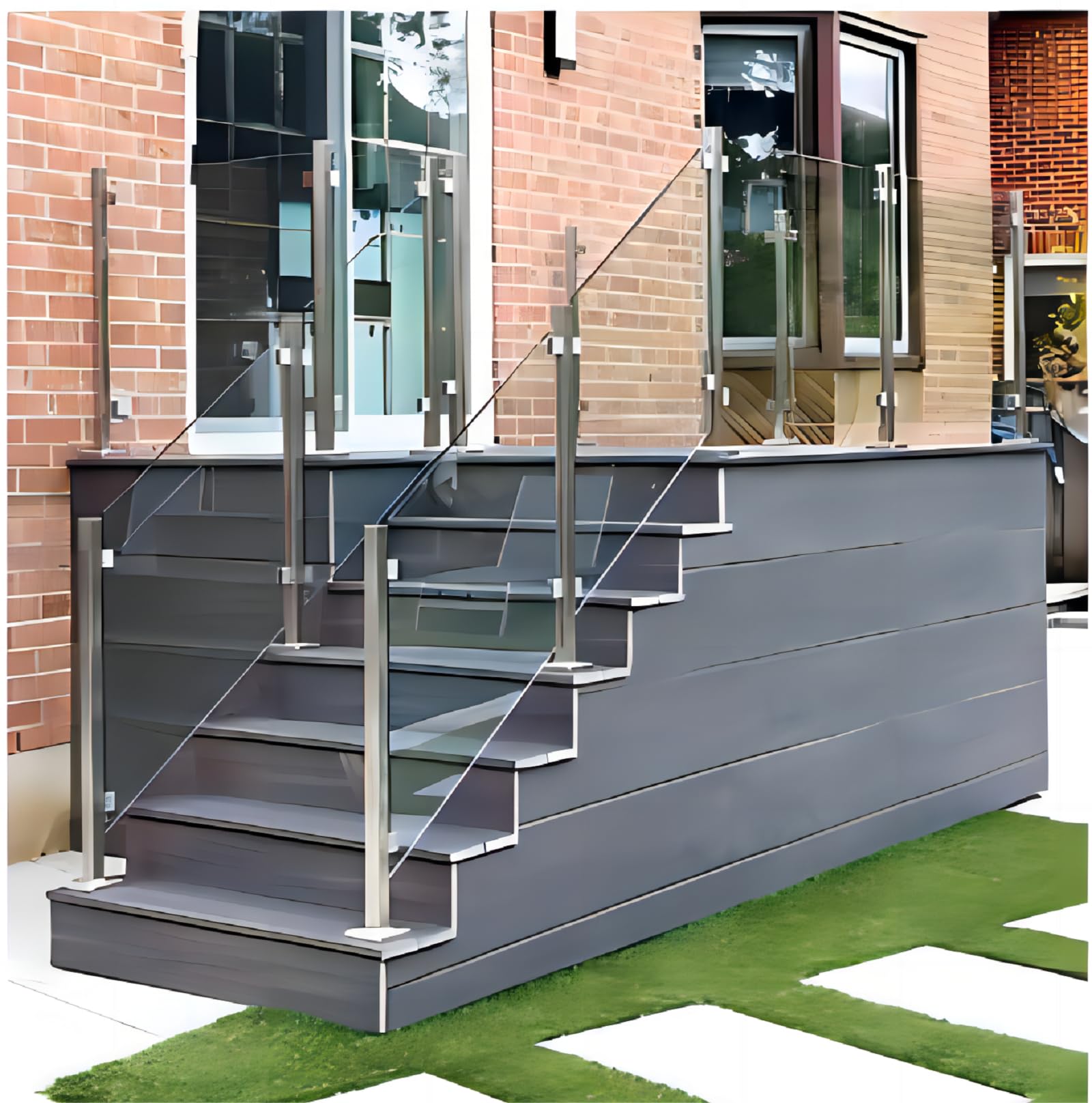 Mua Domart Stainless Steel Square Glass Railing Post System with Clamp ...