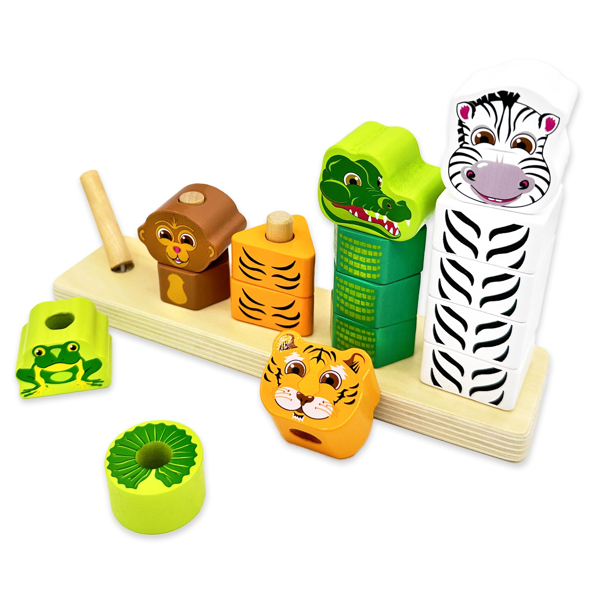Big Discoveries Wild Stacker - Animal Block Stacking Puzzle for Ages 2 ...