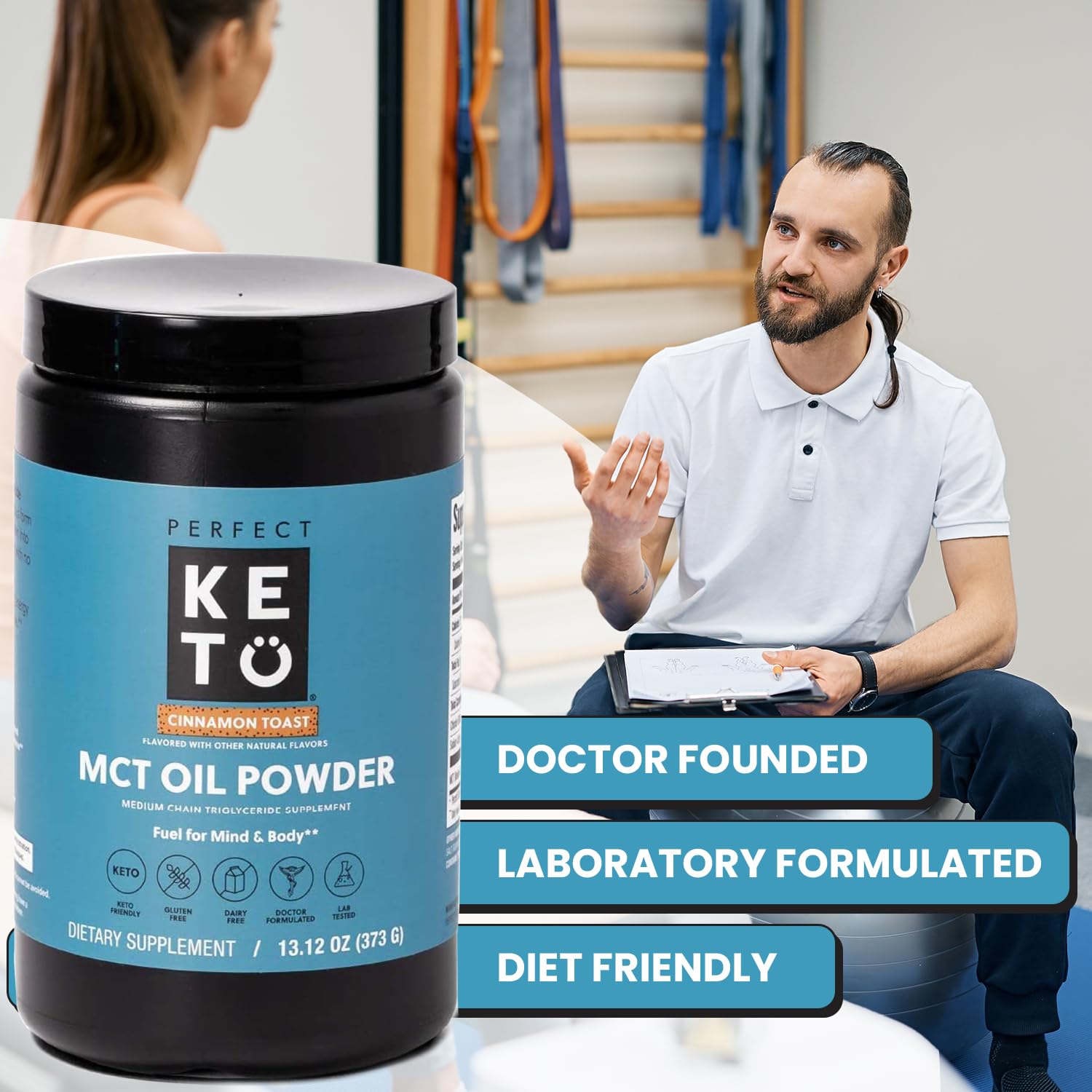 Perfect Keto MCT Oil Powder, Medium Chain Triglycerides, Ketogenic Non-Dairy Coffee Creamer and ...
