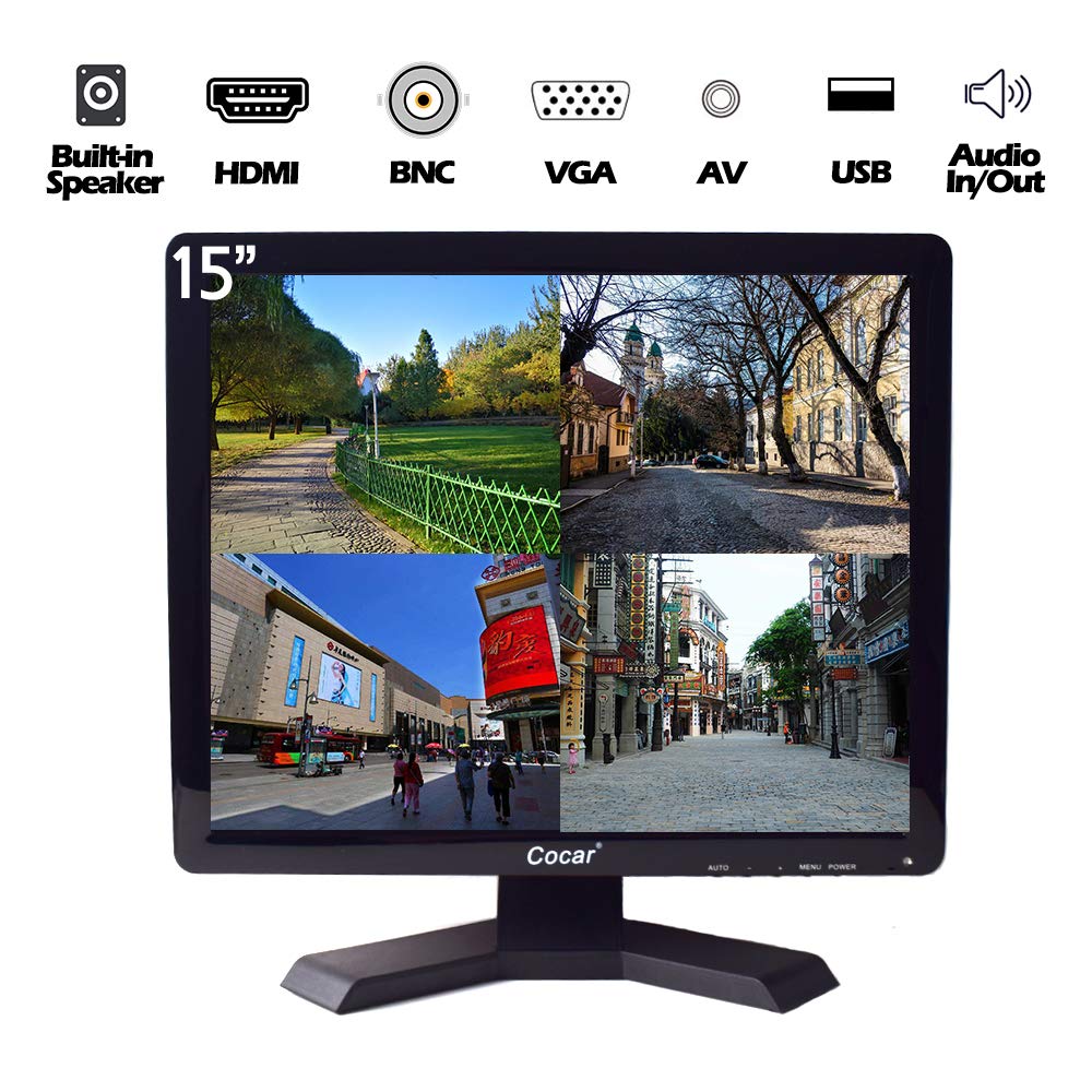 15" Professional CCTV Monitor VGA HDMI AV BNC, 4:3 HD Display (LED ...