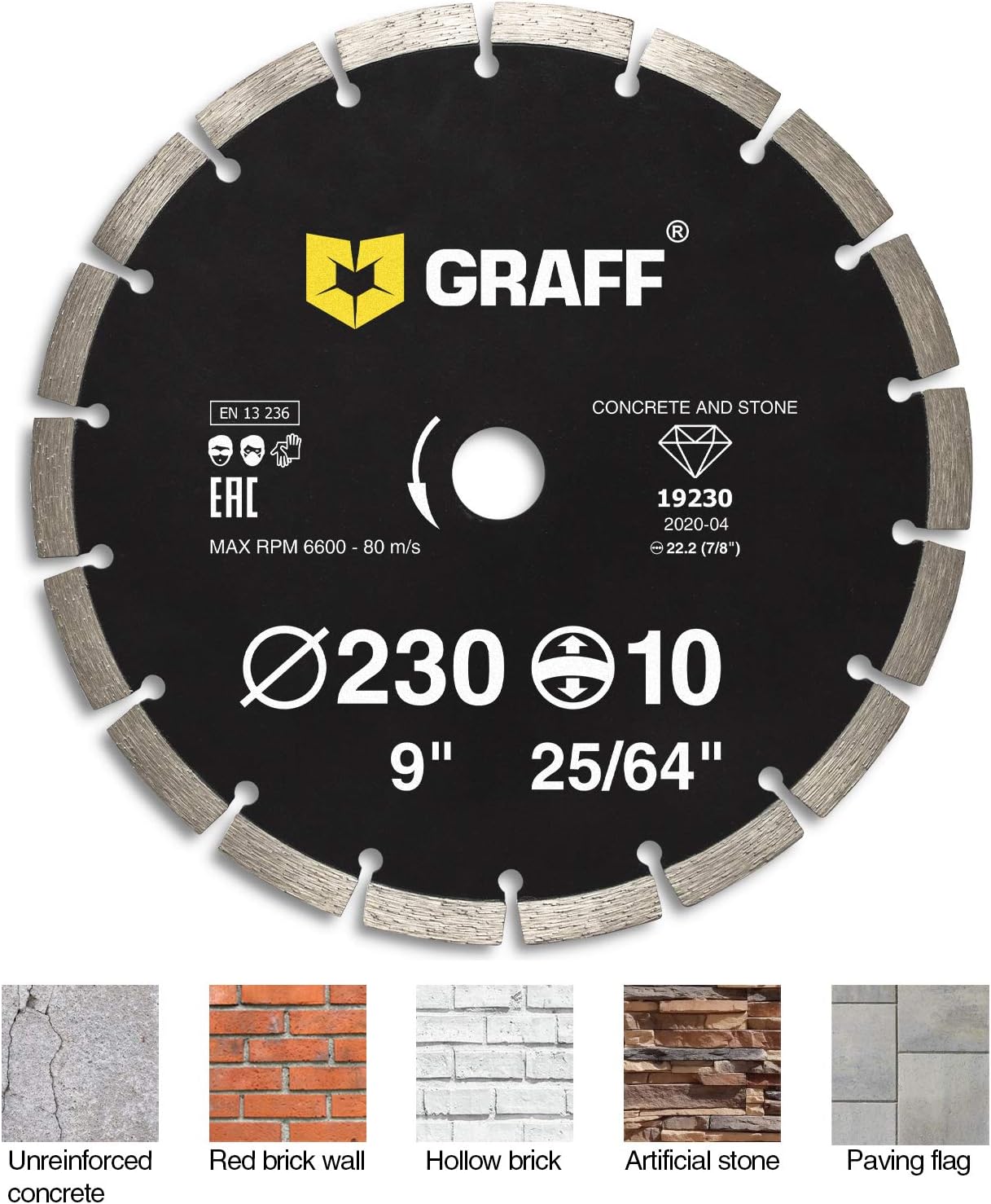 Universal Diamond Cutting Disc GRAFF® 230 x 22,23, Segmented Disc for ...