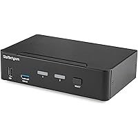 Amazon.com: StarTech.com 4 Port DisplayPort KVM Switch - 4K 60Hz - Single Display - Dual Port ...