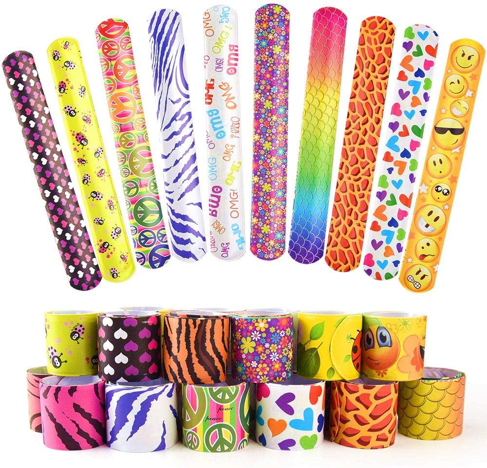 KUUQA 25Pcs Slap Bracelets for Kids Slap Bands for Kids Snap Bands for ...