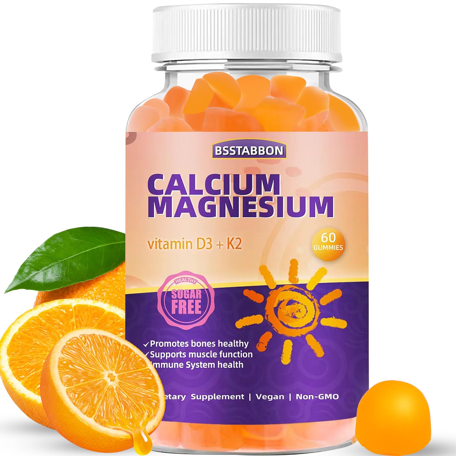 Mua BSSTABBON Calcium Magnesium Gummies 600mg Calcium,420mg Magnesium ...