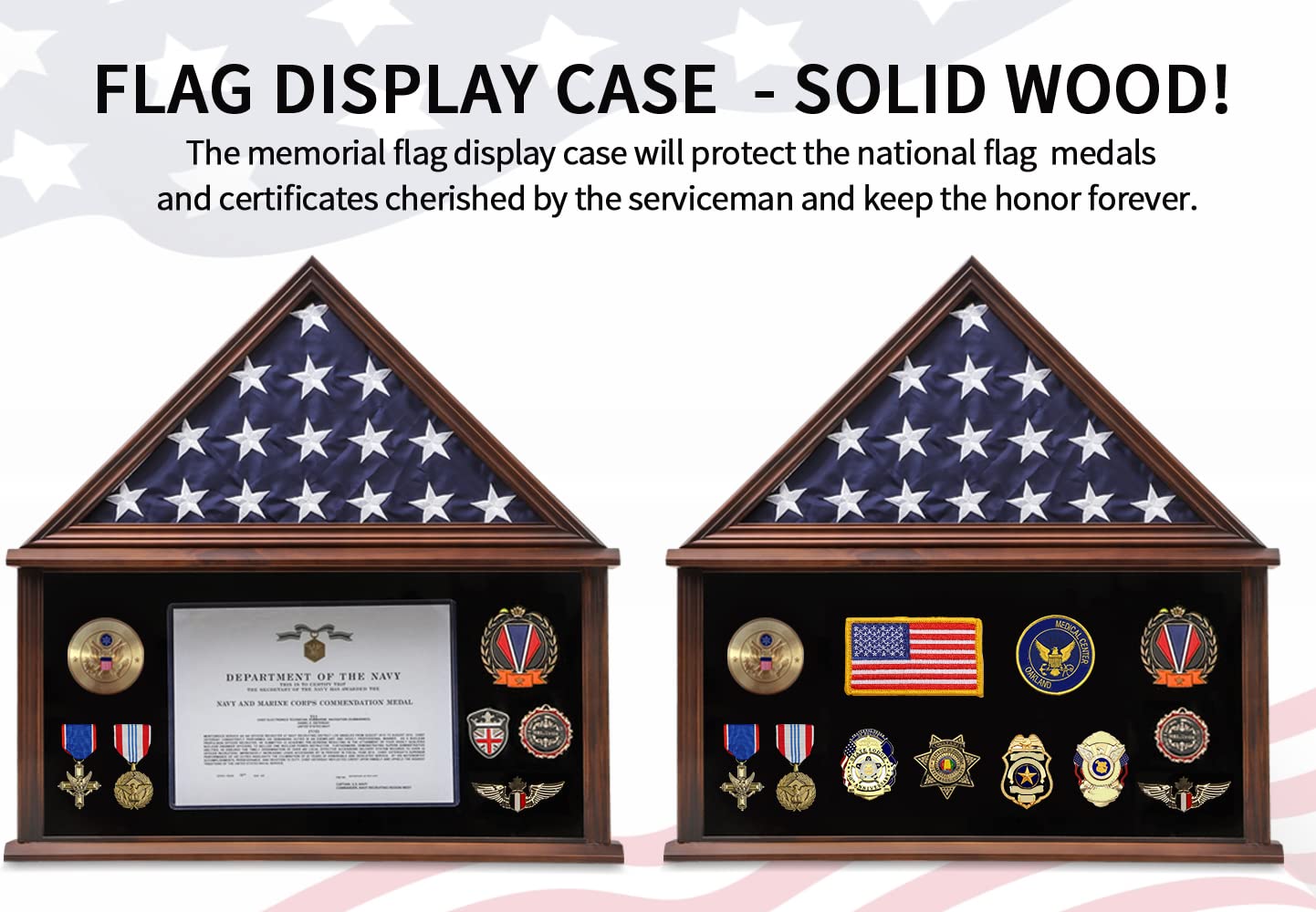 Mua Zmiky Large Burial Flag Case - Solid Wood Display Case for 5x9.5 ...