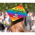 Amazon.com: Be You Rainbow Graduation Cap Decorating Kit - 1 pc : Home ...