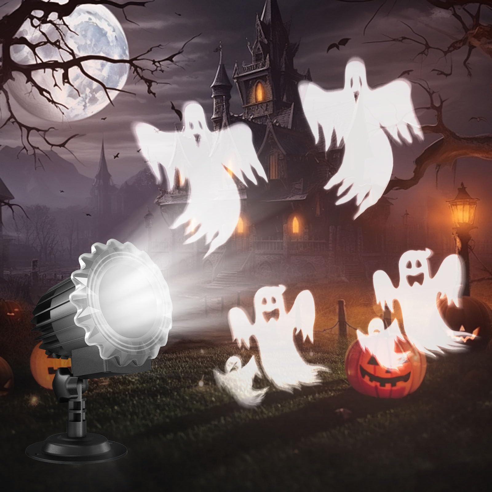 Minetom Halloween Projector Lights Outdoor, Rotating Ghost Projector ...