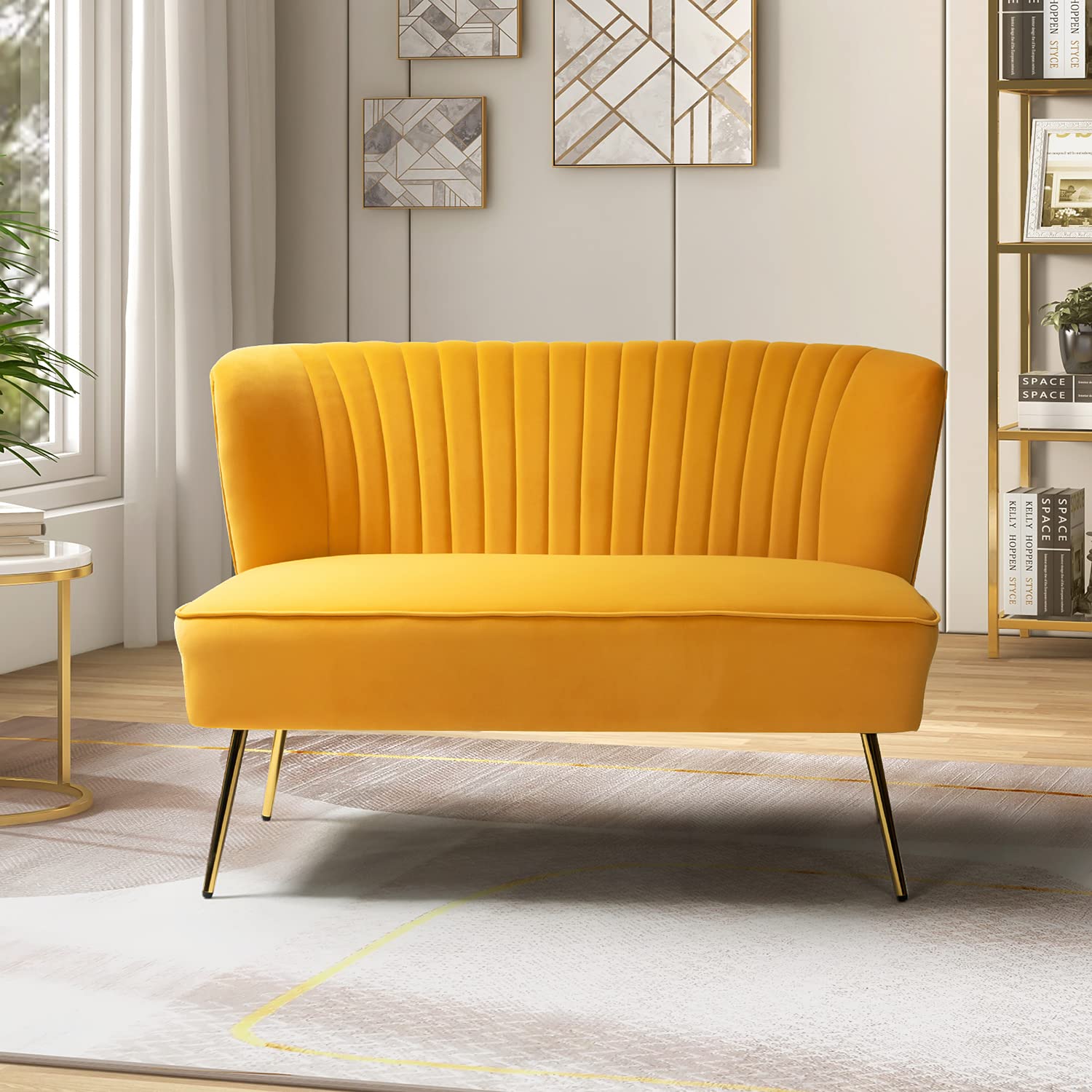 Velvet Loveseat Sofa, Upholstered Loveseat Couch Black ***STOCK PHOTO ...