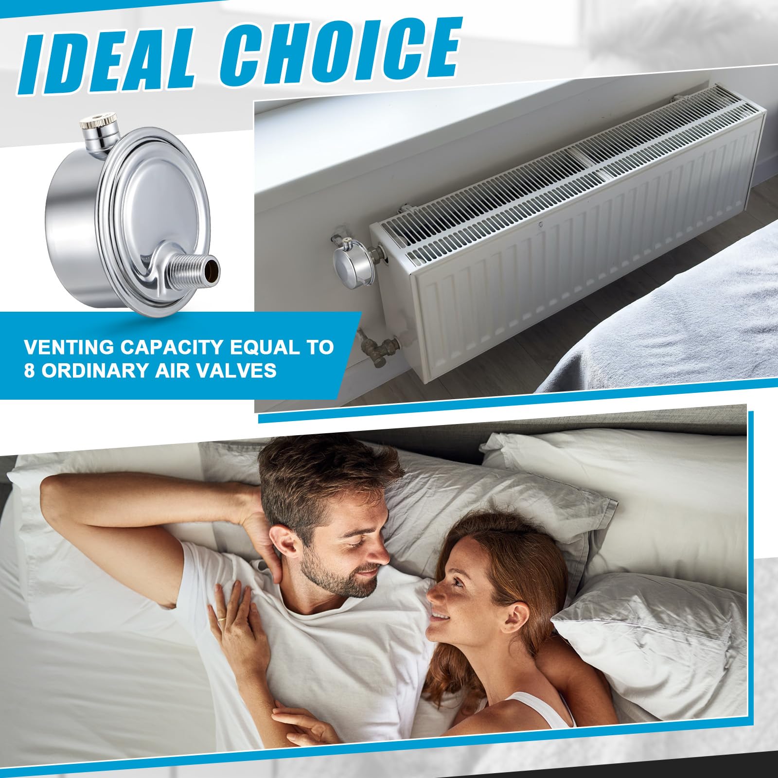 Gisafai 6 Pack Steam Radiator Air Valve #6 1/8 Inch Steam Air Vent ...