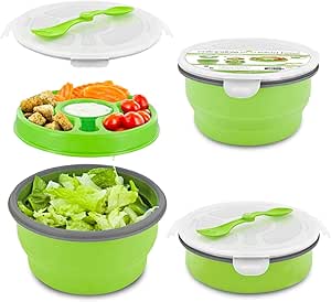 Amazon.com | Smart Planet Eco Collapsible Salad Bowl, 65 oz, Green ...