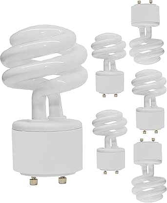 6 Pack - 13-Watt 2 Prong Mini Twist Self-Ballasted CFL Light Bulbs ...