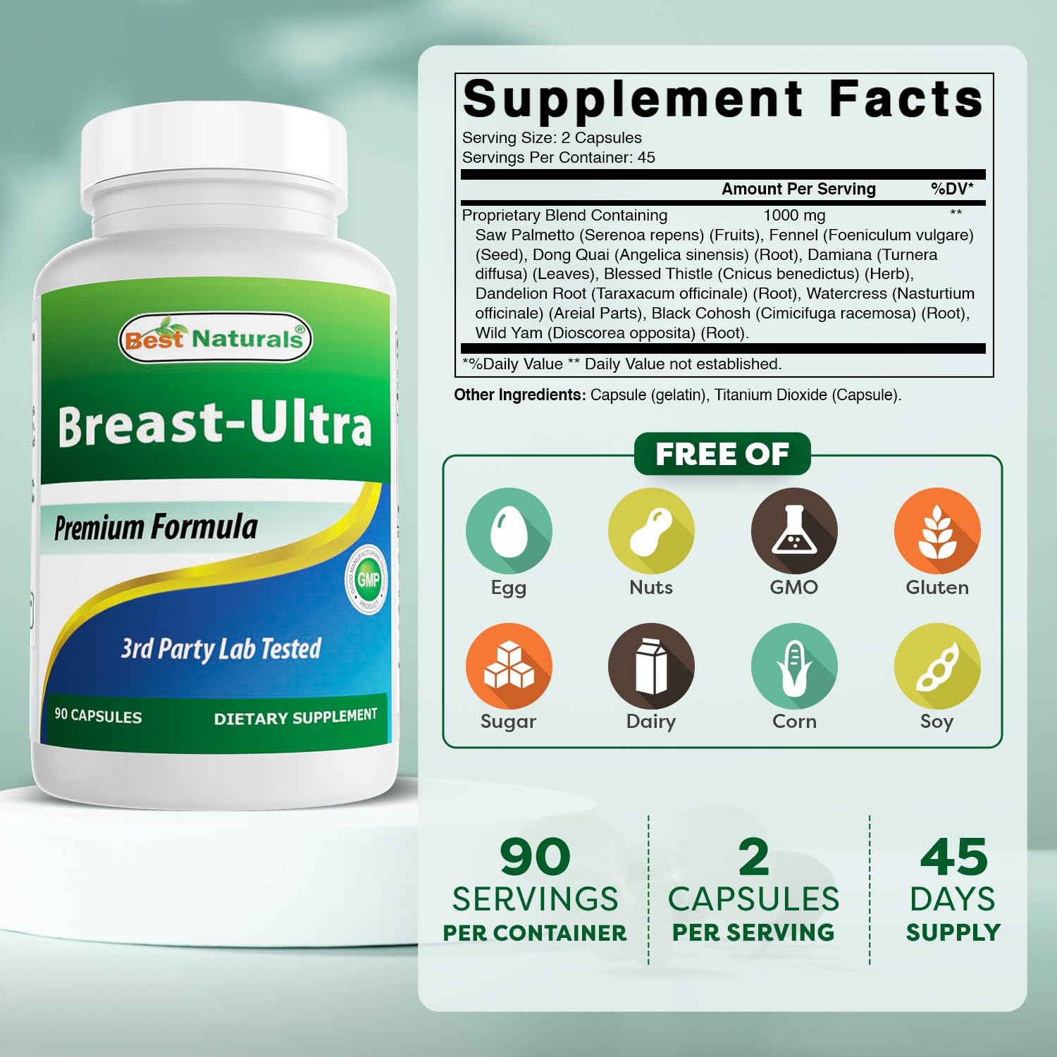 Mua Best Naturals Breast-Ultra Breast Enlargement Pills 90 Capsules (90 ...