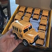 Amazon.com: 12 Pack in Box Chubby School Bus Model Toys - 4 inches ...