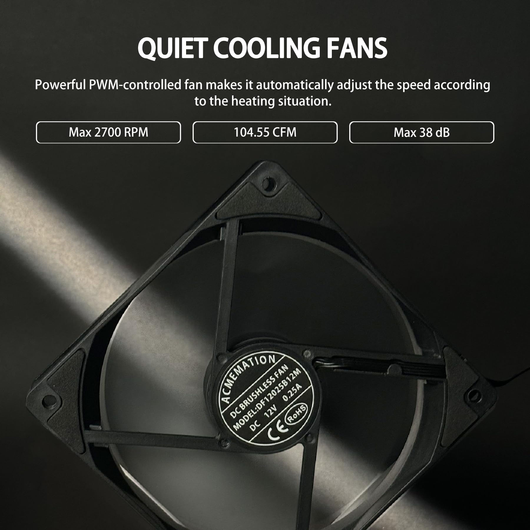 Mua 2-Pack 120mm PWM Computer Case Fan, 2700RPM 4-Pins Cooling Case ...