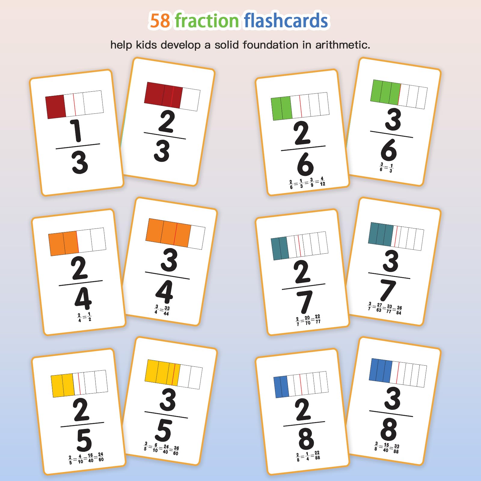 Mua Alened Math Game Fraction War Flash Cards, Fraction Manipulatives ...