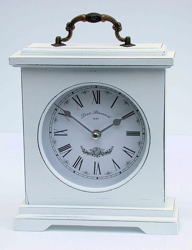 Amazon.de: Standuhr, Kaminuhr, Holz weiß Landhaus Louis Barnard, 24x20 cm