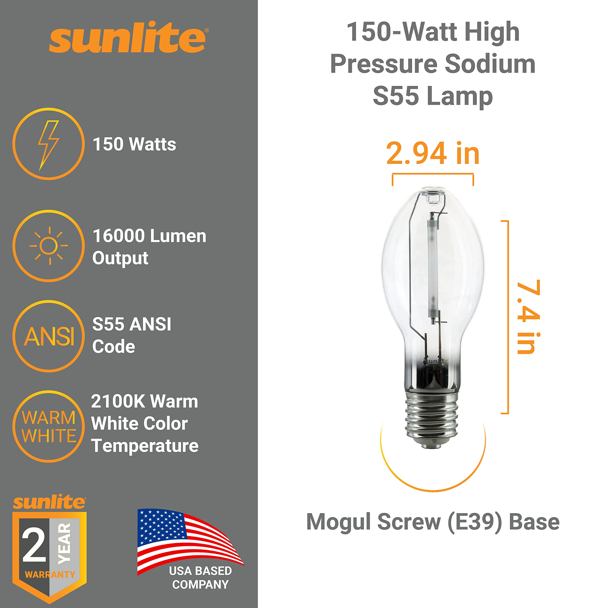 Mua Sunlite 03635-SU LU150/MOG 150 Watt High Pressure Sodium Light Bulb ...