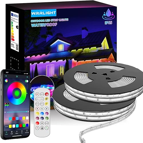 Outdoor LED Strip Lights, 33Ft (16x2) Music Sync RGB LED Strip Lights ...