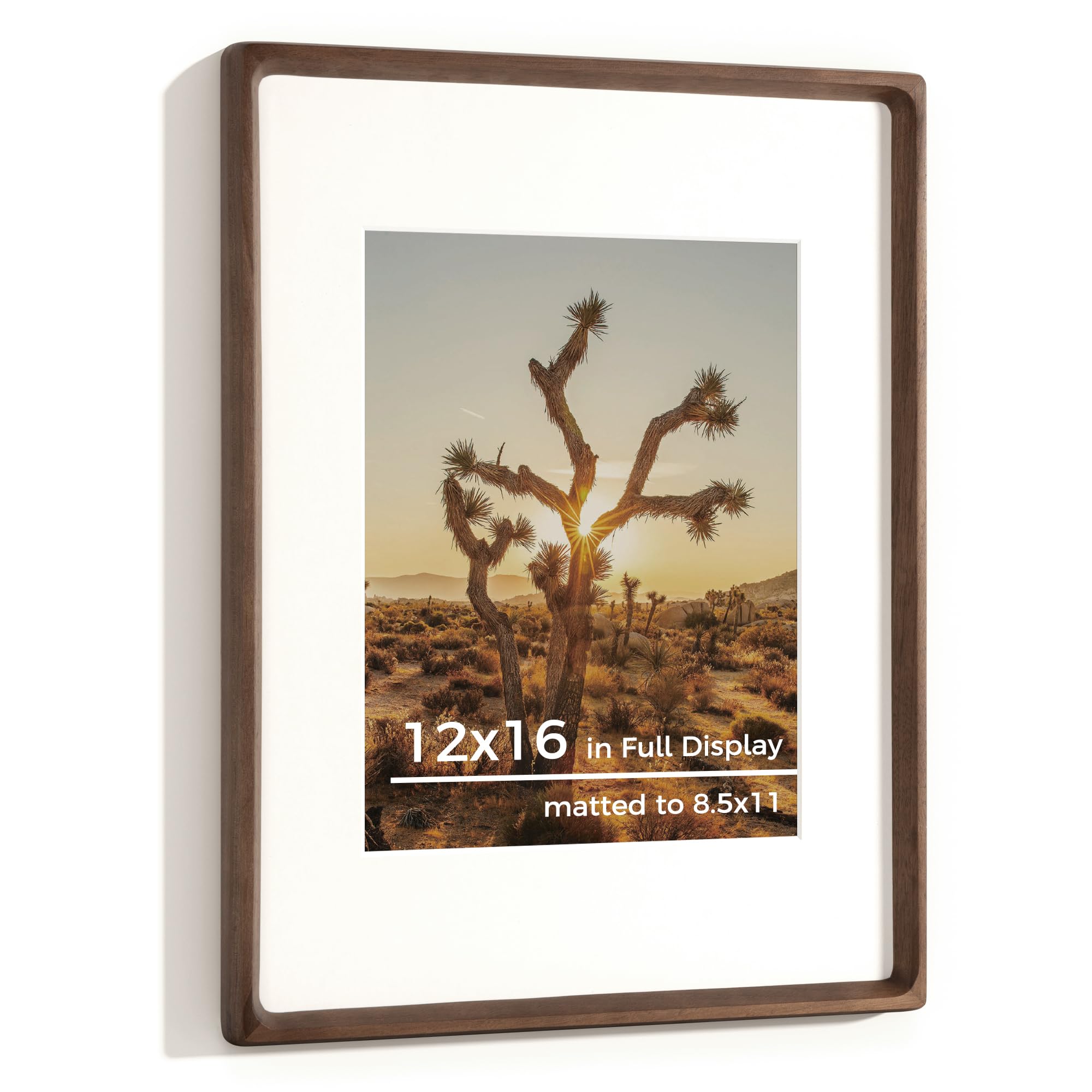 RICHFOCUS 12x16 Picture Frame USA-Sourced Natural Walnut Solid Wood ...