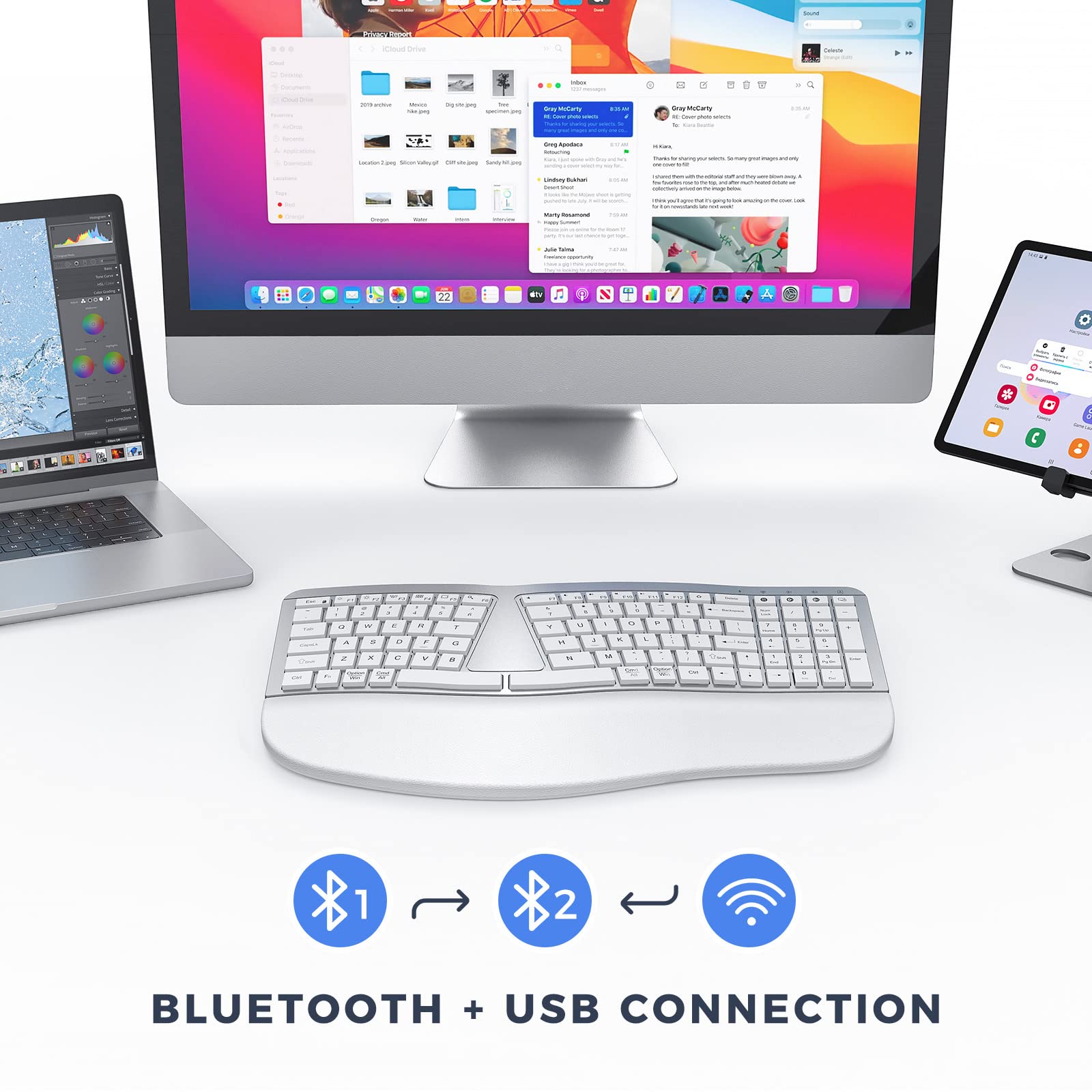 Mua PEIOUS Ergonomic Keyboard, Bluetooth Keyboard Multi-Device ...