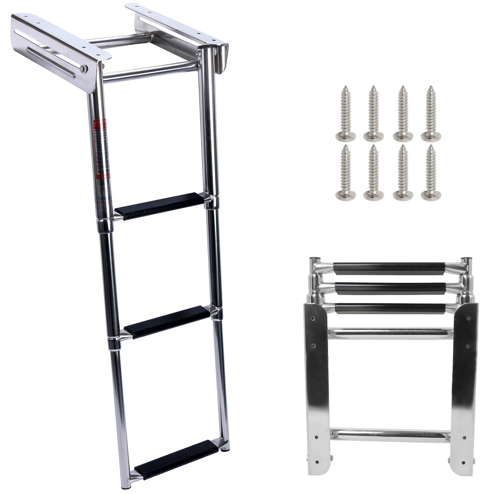 Amarine Made Boat Ladder, 3 Step Under Platform Slide Mount Boat ...