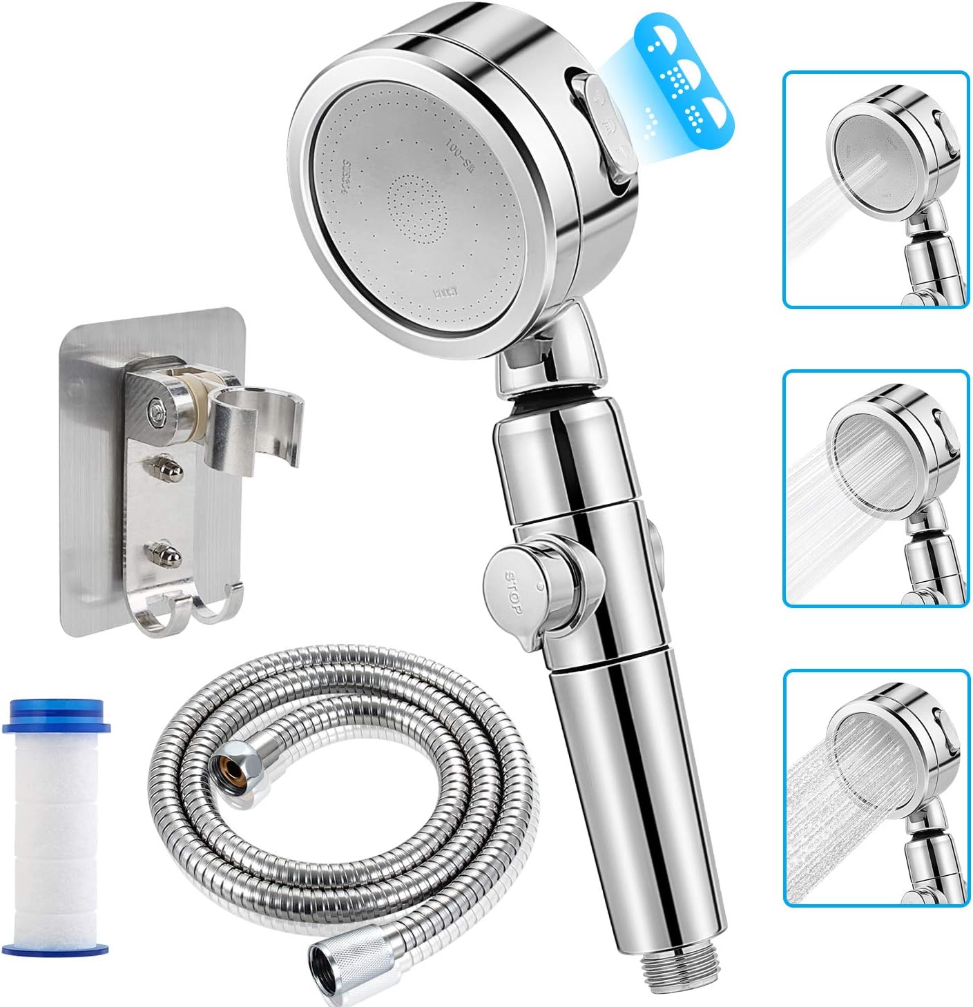 Duschkopf Handbrause mit Schlauch, Zorara Duschbrause Duschkopf ...