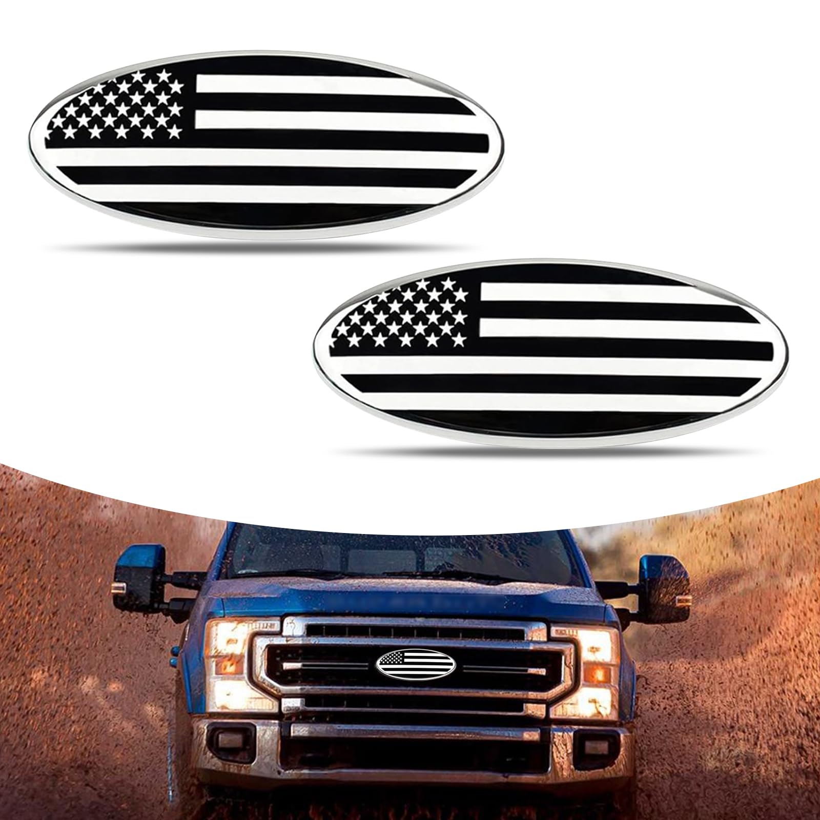 Slykew 2 PCS Car Grille Hood Label, 9.05" x 3.54" ABS Self-Adhesive ...